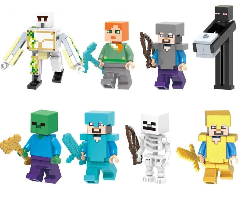 Minecraft Figuren im Set, Warden, Creeper, Kamel, Steve, Biene uvm ...