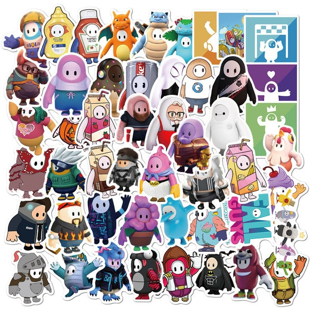 Fall Guys: Ultimate Knockout - 50 verschiedene Aufkleber / Sticker ...